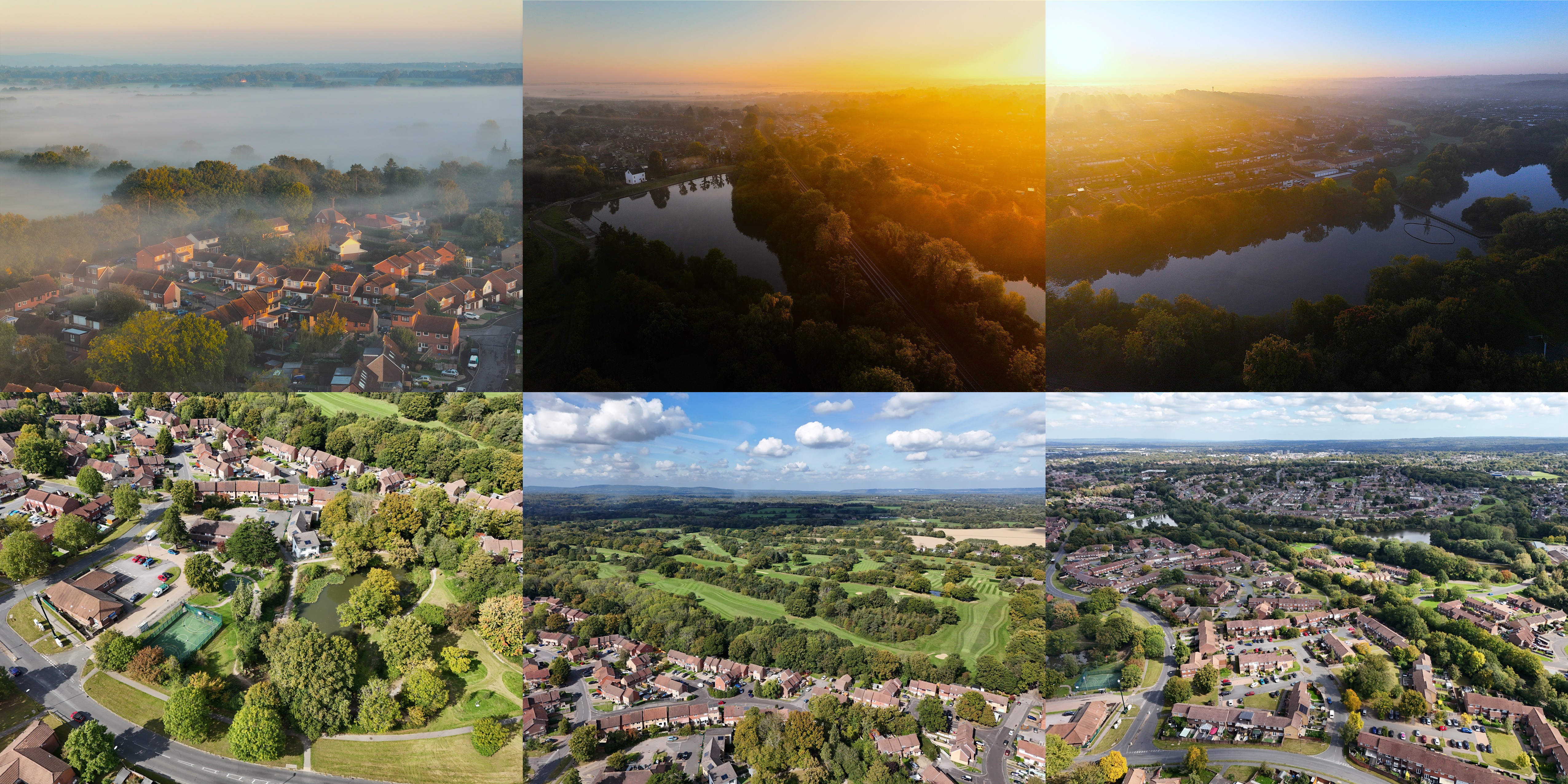 Ifield Millpond sunrise and a sunny lunchtime in Ifield West, Crawley ...